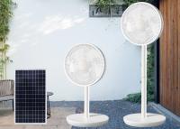 China Remote Control Solar Powered Floor Fans With AC / DC Lithium Battery 12v for sale