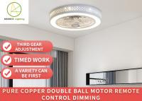 China 42 Inch Small Circular Ceiling Fan With Light 36W*2 60*60*28cm for sale