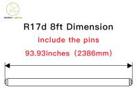 China 8 Feet 2400mm R17D Integrated Led Tube Light 45w For Theme Park for sale