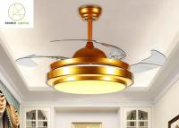 China ROHS Dimmable 4 Blade Ceiling Fan With Light 72W 3 Color for sale