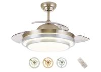 China 3 Color Round Crystal Ceiling Fan Light 20m2 With Remote Control for sale