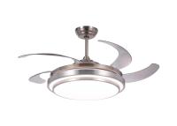 China Acrylic Shape Invisible Remote Control Ceiling Fan Light With ABS Blade 50Hz for sale