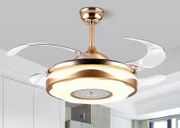 China 4 Blades Bladeless Remote Control Ceiling Fan Light 48W 72W for sale
