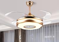China 4 Blades Bladeless Remote Control Ceiling Fan Light 48W 72W for sale