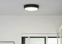 China 12W IP54 Black Round Flush Mount Ceiling Light For Balcony Bathroom for sale