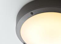 China 12W IP54 Black Round Flush Mount Ceiling Light For Balcony Bathroom for sale