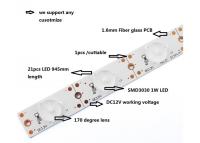 China 100lm/W 100CM 12v Rigid Led Strip Light 8W 3030 Led Strip With Lens for sale