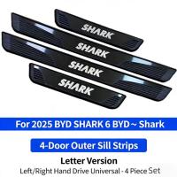 China For BYD SHARK 2024 2025 Black ABS Door Sill Protector Scuff Plate Anti-Scratch Welcome Pedal Guard Interior Accessories for sale