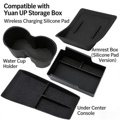 China Interior Modification Kit BYD Yuan High Quality Plastic Material Armrest Storage Box Wireless Charge Silicone Mat Accessories for sale