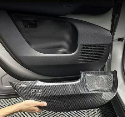China For Xiaopeng G6 Modified Door Kick Pad ABS Carbon Fiber Protective Pad Door Panel protection Interior Door Kick Plate for sale