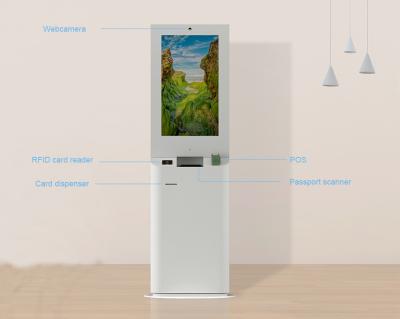 China QR Code Scanner Cash Coin Module ADA Key Hotel Self Check In Kiosk for sale