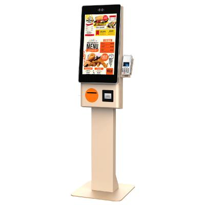 China Self Ordering Kiosk with 23.8 Inch Touch Display and Card Payment for Fast-Food Restaurants - Floor Standing Design for sale