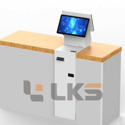 China Countertop Embedded Dual Screen Self-Service Kiosk For Retail Pharmacies With Bill Coin Payment for sale