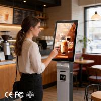 China Self Ordering Kiosk with 231.5 Inch Touch Display and Card Payment for Fast-Food Restaurants - Floor Standing Design for sale