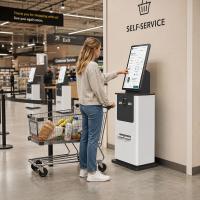 China 24/7 Self Service Bill Payment Kiosk with Receipt Printing QR Reader Cash Accepted for sale