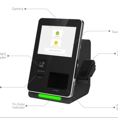 China 15 Inch Hotel Check In Kiosk With Passport Scanner Key Dispenser Key Encoder for sale