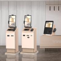 China 15 Inch Hotel Check In Kiosk With Passport Scanner Key Dispenser Key Encoder for sale