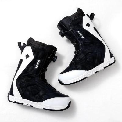 China 36 to 43 Quick Drying Waterproof Nylon Non Slip Warm Winter Snowboard Sports Men and Women Freestyle Ski Boots Black White for sale