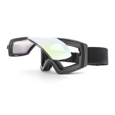 China Outdoor Snow Sports Women Polarized Flip Up Sunglasses Blue Lens PC Frame Ski Goggles Red Lens Trendy Eyewear for sale