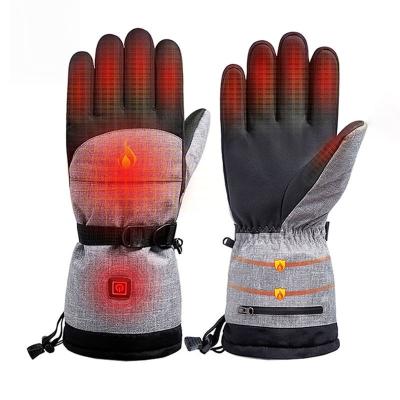 China Customized Color Rechargeable Battery Heated Gloves Waterproof Touch Screen Skiing Gloves Men Women Outdoor Sports Ski for sale