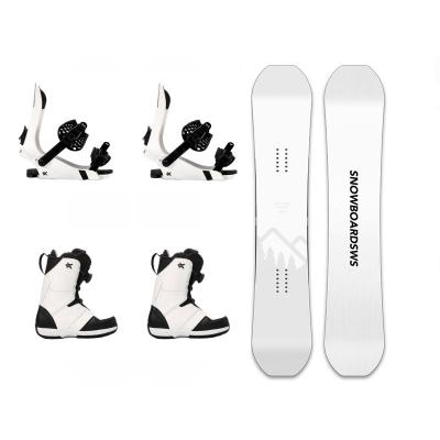 China Snowboarding Sandwich Construction Freestyle Wood Core Skis Equipment Kit Adults Men Women Fiberglass ABS Poplar White for sale