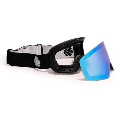 China Men Snowboard Goggles Cylindrical Lenses Interchangeable Anti Fog OTG Magnetic Skiing Anti Scratch for sale