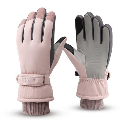 China Snowboarding Windproof Thermal Winter Waterproof Kids Ski Gloves Cold Weather Thickened Girls Outdoor Snowboard Skiing Gloves for sale