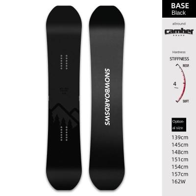 China Wood Adult Medium Hardness Freestyle Camber Black Resort Lightweight Skiing Customized Beginner Snowboards Equipment Set for sale