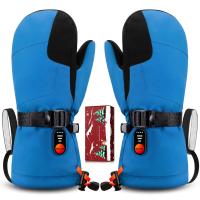 China Winter Waterproof Rechargeable Battery Heated Microfiber Gloves Mittens Customizable Kids Snowboarding Skiing Warm for sale
