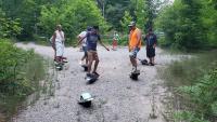China 10.5Ah Powered Single Wheel Skateboard 13m/H With LED Lights 700W for sale
