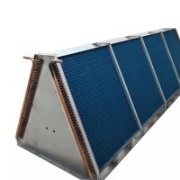 China V Type Copper Fin Tube Radiator / Heat Exchanger Evaporator 200mm for sale