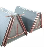 China V Type Copper Fin Tube Radiator / Heat Exchanger Evaporator 200mm for sale