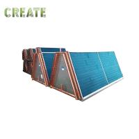 China V Type Copper Fin Tube Radiator / Heat Exchanger Evaporator 200mm for sale