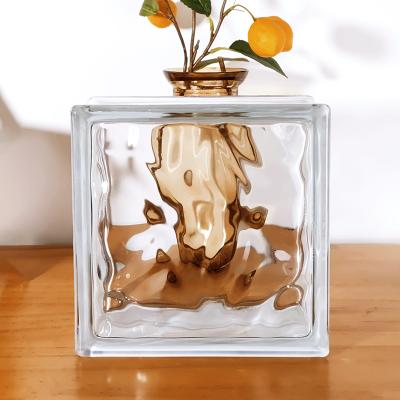 China Custom Decorative Crystal Glass Block Transparent Window Wall Hollow Glass Brick for sale