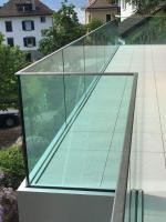 China Custom Frameless Aluminum U-Channel Glass Railing for Balconies & Stairs, Factory Direct Price for sale