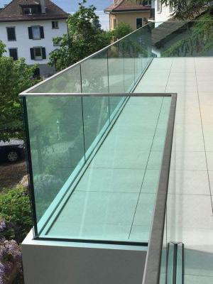 China Custom Frameless Aluminum U-Channel Glass Railing for Balconies & Stairs, Factory Direct Price for sale