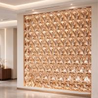 China Wheel-Engraved 3D Diamond Pattern Decorative Art Glass for sale