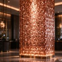 China Wheel-Engraved 3D Diamond Pattern Decorative Art Glass for sale