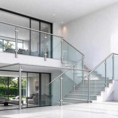China Frameless Tempered Glass Railing and Modern Glass Balustrade with High Scratch Resistance for Balcony and Stair for sale