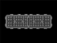 China 75x150 Degree Clasp Structure LED Lens XH6475150D-K24075-JYBAA PC 93% Transmittance for sale