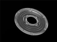 China Round LED Optics Lens 184mm Diameter 90° Beam Angle PC Plastic with IP66 Protection for sale