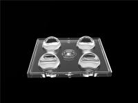 China 50x50mm 60 Degree 4in1 PC LED Lens for SMD7070 5050 4x3030 Flood Lighting for sale