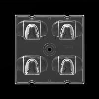China 50x50mm TYPE2 Asymmetrical 4in1 LED Light Lens PC Material for SMD7070 5050 4x3030 Flood Lighting for sale