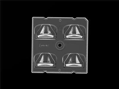 China 50×50mm LED Light Lens PC Material 55×152 Degree TYPE IV-S for SMD3535/5050 Street Light Modules for sale