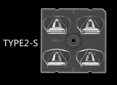China 64x144 Degree Type II-S Beam Angle 4in1 Lens LED Street Light Module 50x50mm PC for sale
