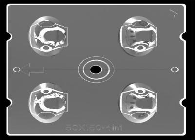 China Asymmetrical LED Street Light Lens 50×50mm with 100×150° Beam Angle and 93% Transmittance for sale