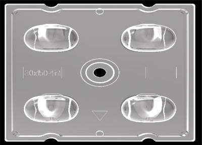 China 2x2 Array LED Street Light Lens 50×150 Degree Beam Angle 50×50mm PMMA Material for Cree XTE LED for sale