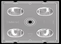 China 120 Degree SMD LED Optical Lens 50x50mm for Bollard Lights with 93% Transmittance and 3535 LED Compatibility for sale