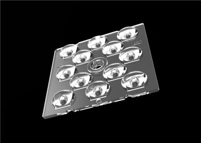 China 3030 SMD Wide Angle LED Lens 80×150° Beam Angle 50×50mm PMMA Optical Lens for Street Lighting for sale
