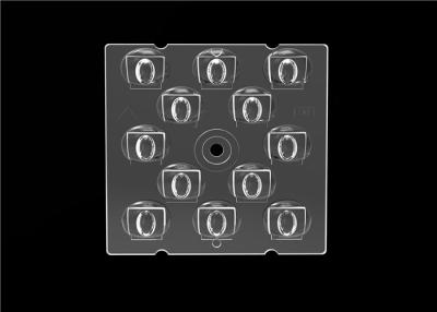 China 50x50mm 12-in-1 LED Lens with 93% Transmittance and 65x150° Beam Angle for Street Lighting for sale